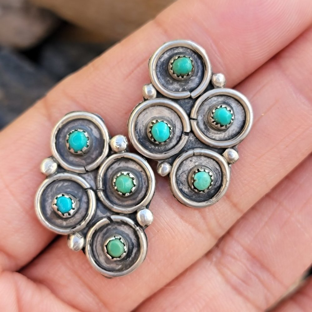 Native American Zuni Vintage Snake Eye Turquoise Diam… - Gem